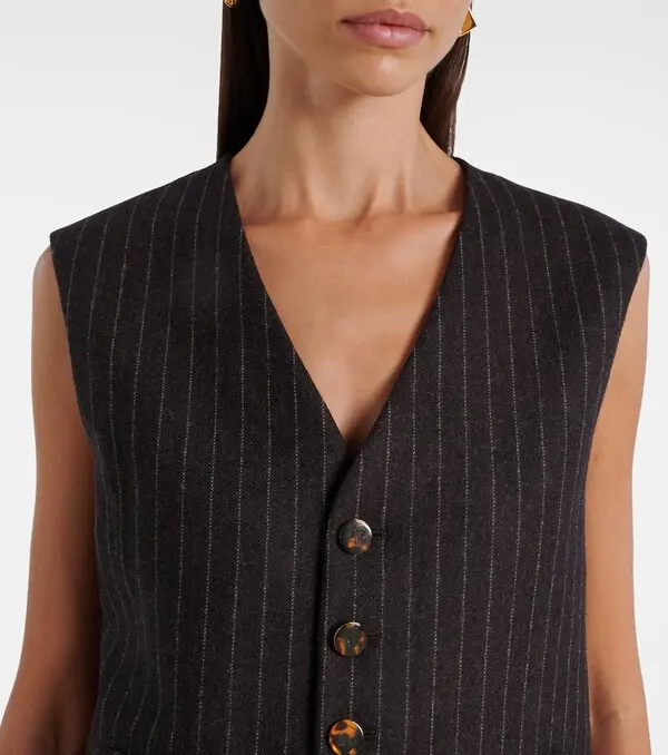 BLAZÉ MILANO Feral Pinstripe Vest - Brown