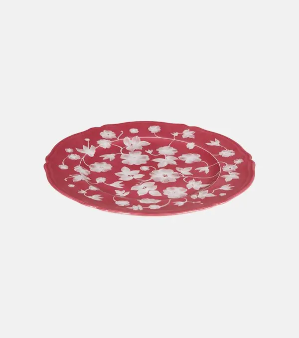 CABANA X Ginori 1735 Floral Porcelain Charger Plate - Red