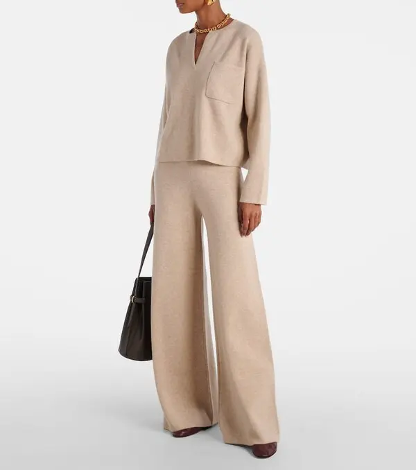 Max Mara Judy Wool And Cashmere Wide-leg Pants