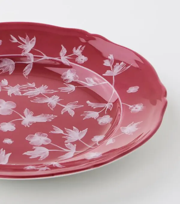 CABANA X Ginori 1735 Floral Porcelain Dessert Plate - Red