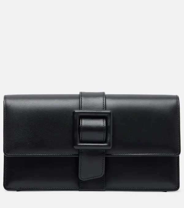 Manolo Blahnik Maygot Leather Clutch - Black