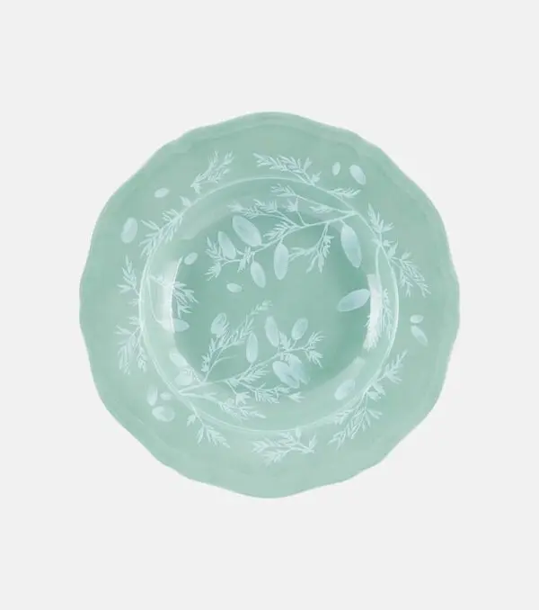 CABANA X Ginori 1735 Floral Porcelain Soup Plate - Green