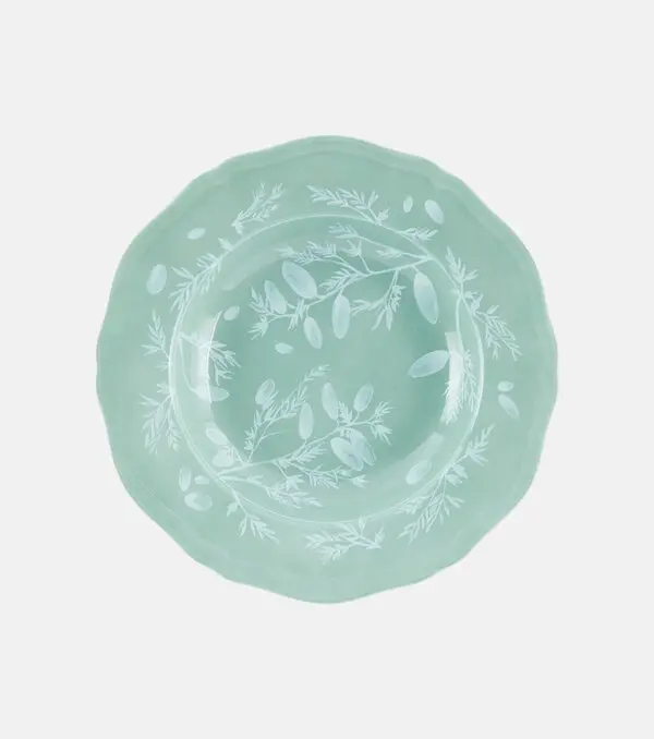 CABANA X Ginori 1735 Floral Porcelain Soup Plate - Green