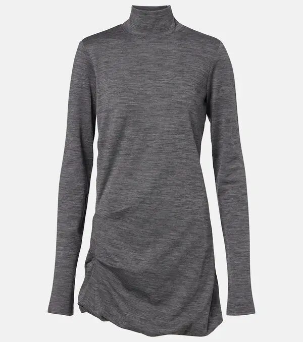 Sportmax Luigia Wool And Cotton-blend Minidress - Grey