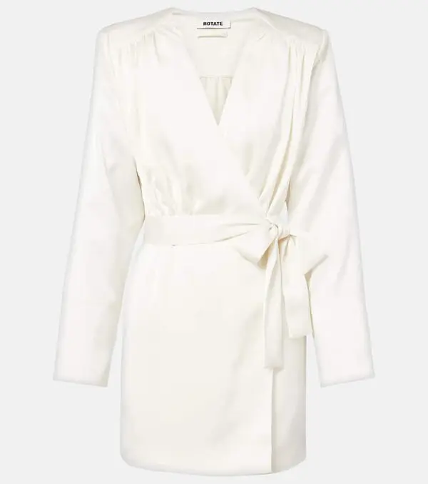 ROTATE BY BIRGER CHRISTENSEN Satin Wrap Dress