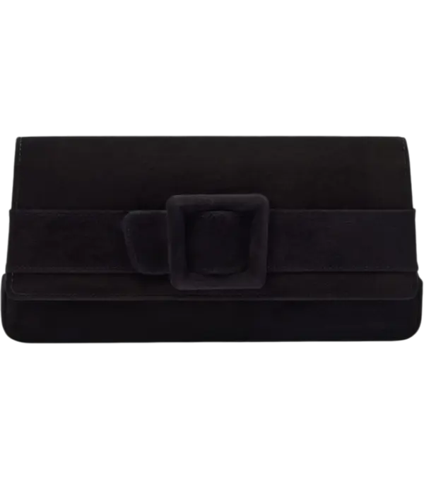 Manolo Blahnik Maygot Suede Clutch - Black