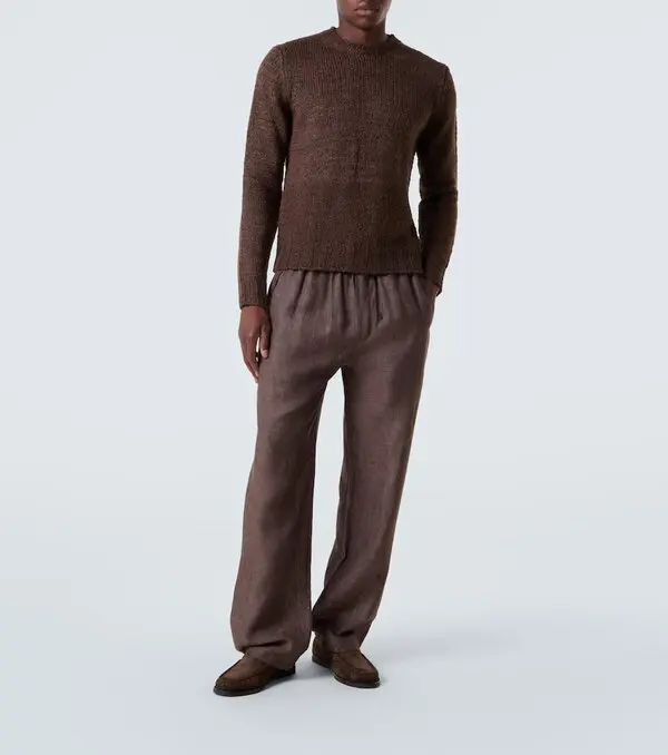 SAMAN AMEL Gio Silk Sweater - Brown