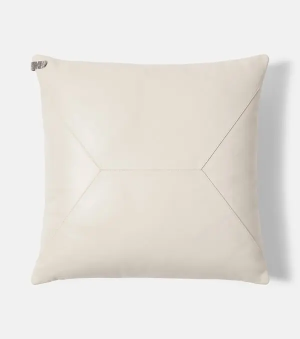 Brunello Cucinelli Monili Leather Cushion - Beige