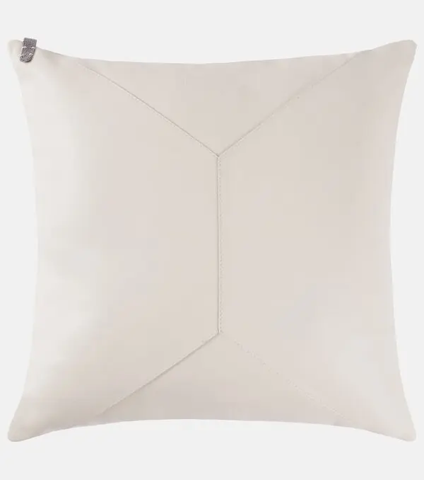 Brunello Cucinelli Monili Leather Cushion - White