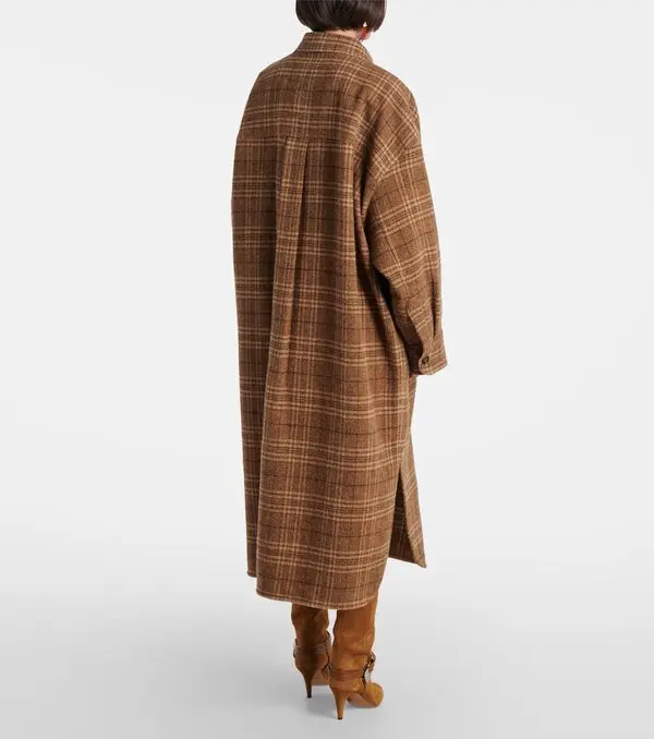 MARANT ETOILE Gislene Checked Virgin Wool Coat