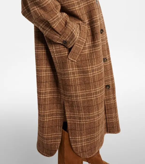 MARANT ETOILE Gislene Checked Virgin Wool Coat