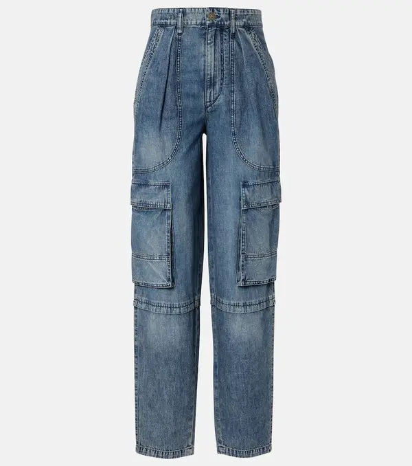 MARANT ETOILE Nayla High-rise Cargo Jeans - Blue