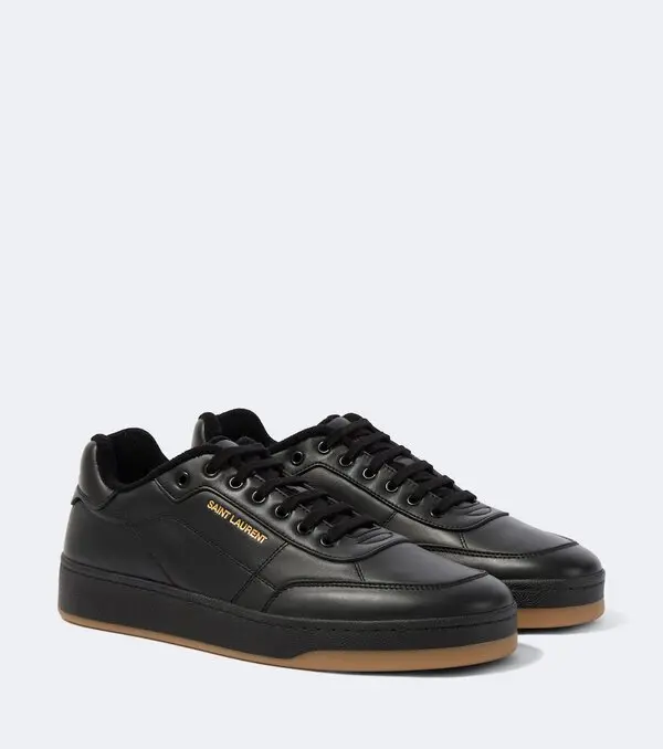 Saint Laurent Sl/61 Leather Sneakers - Black