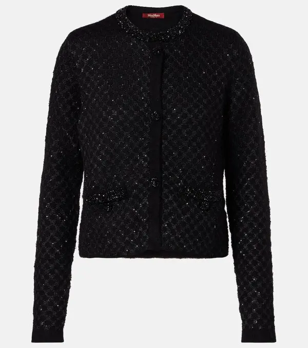 Max Mara Perdoni Sequined Cardigan - Black