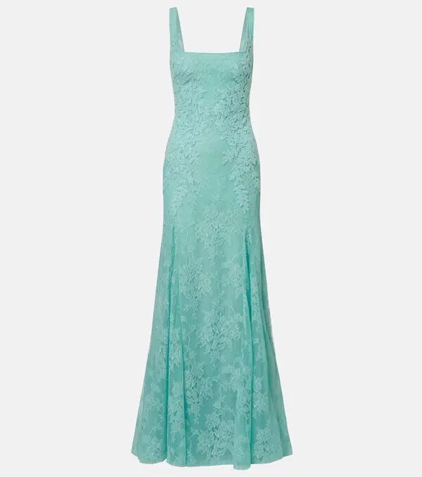 Costarellos Lace Gown - Blue