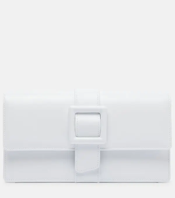Manolo Blahnik Maygot Leather Clutch - White