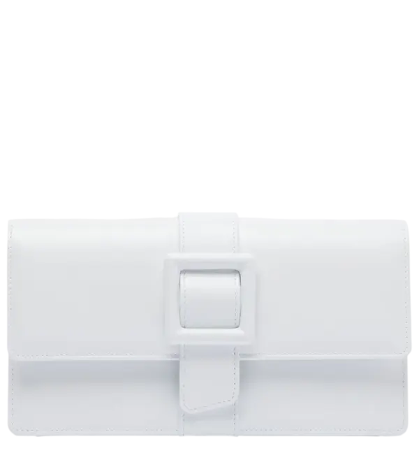 Manolo Blahnik Maygot Leather Clutch - White