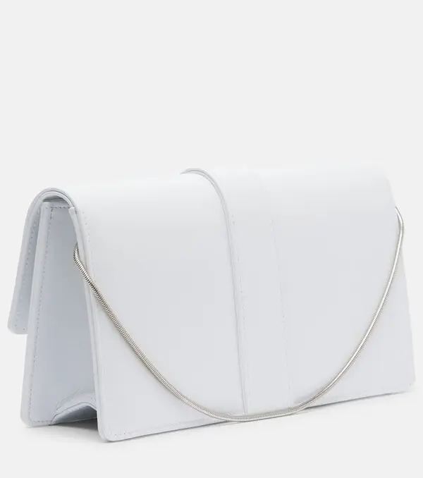 Manolo Blahnik Maygot Leather Clutch - White