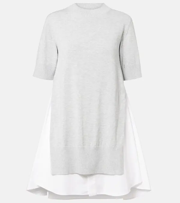 Sacai Layered Cotton Minidress