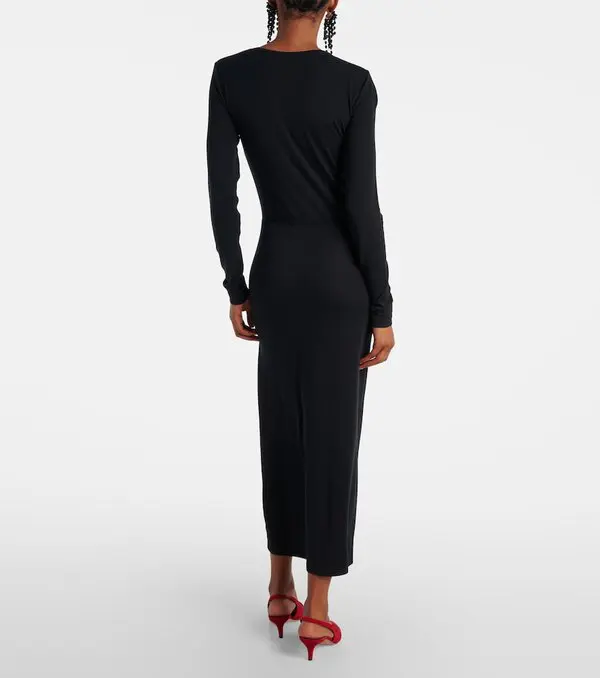 MARANT ETOILE Jelina Gathered Jersey Maxi Dress - Black