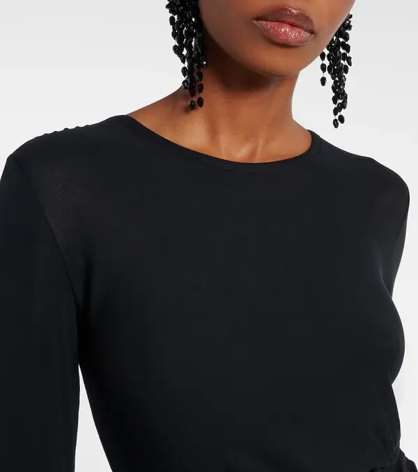 MARANT ETOILE Jelina Gathered Jersey Maxi Dress - Black