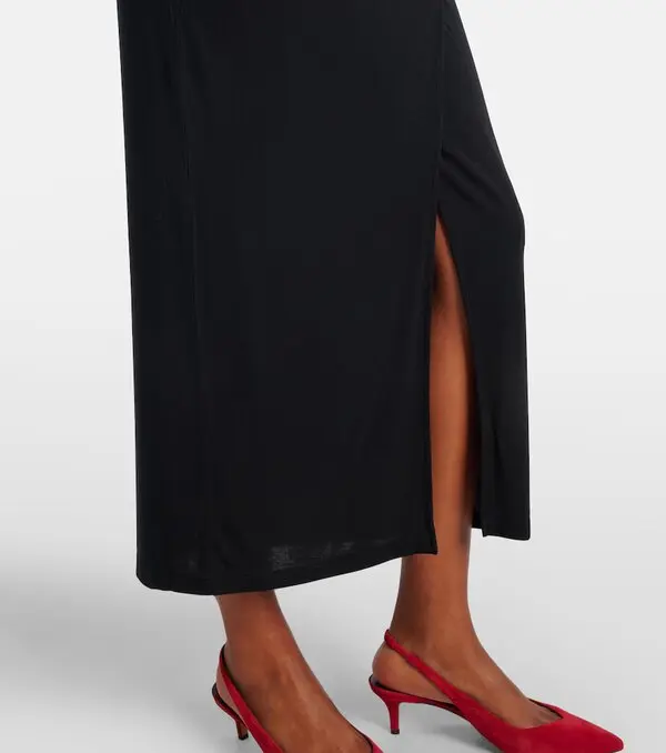 MARANT ETOILE Jelina Gathered Jersey Maxi Dress - Black