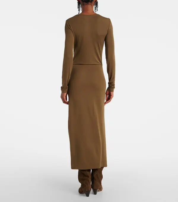 MARANT ETOILE Gathered Jersey Maxi Dress - Green