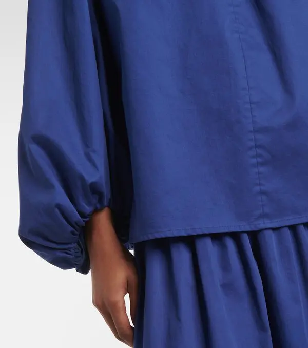 JOSEPH Puff-sleeve Cotton Blouse - Blue