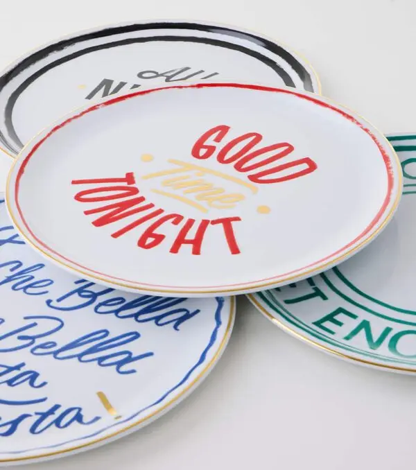 BITOSSI The Club Set Of 4 Pizza Plates - Multicoloured