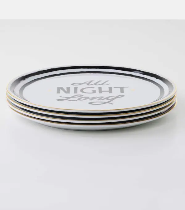 BITOSSI The Club Set Of 4 Pizza Plates - Multicoloured