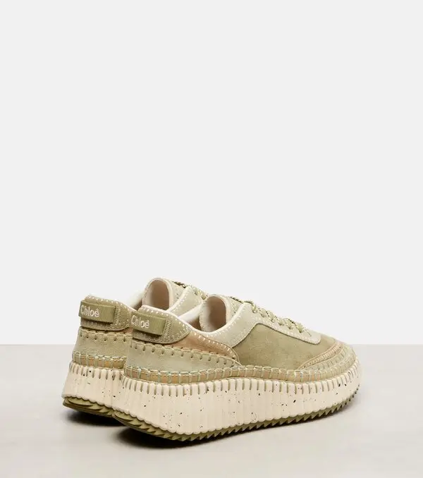 Chloé Nama Suede Sneakers - Green