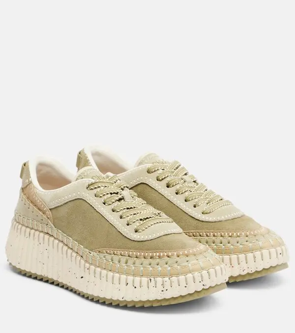 Chloé Nama Suede Sneakers - Green