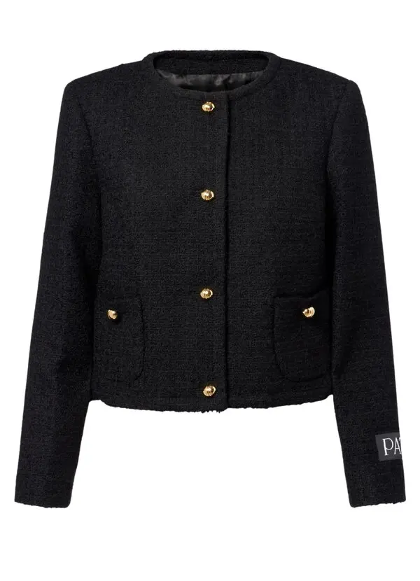 Patou Wool-blend Tweed Jacket - Black