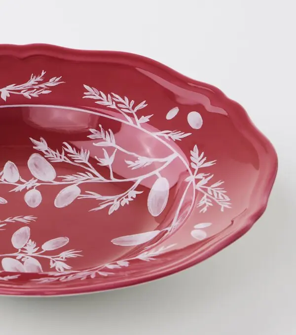 CABANA X Ginori 1735 Floral Porcelain Soup Plate - Red