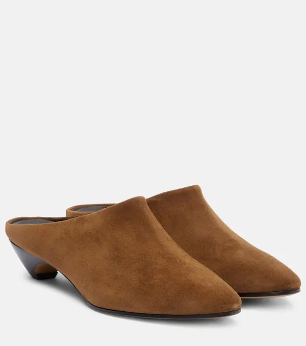 Le Monde Beryl Allegra Suede Mules - Brown