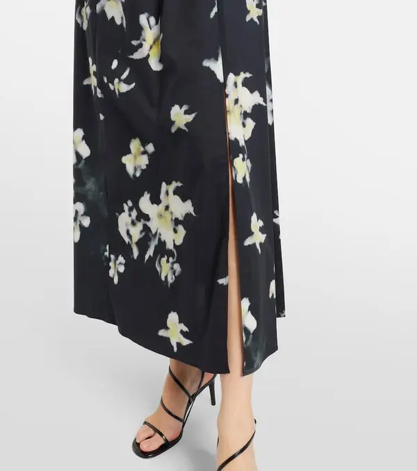 Altuzarra Floral Cotton-blend Midi Dress - Black