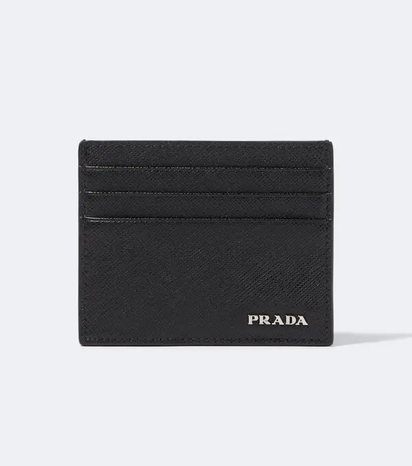 Prada Saffiano Leather Card Holder - Black