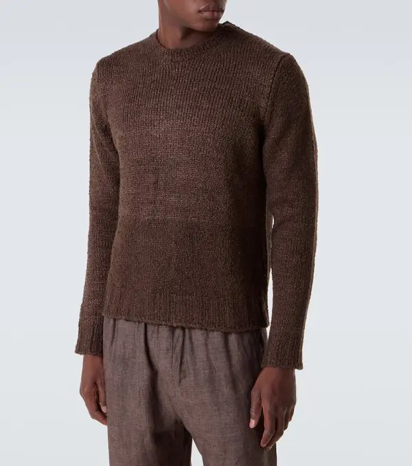 SAMAN AMEL Gio Silk Sweater - Brown