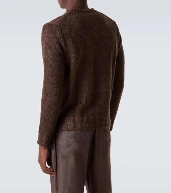 SAMAN AMEL Gio Silk Sweater - Brown