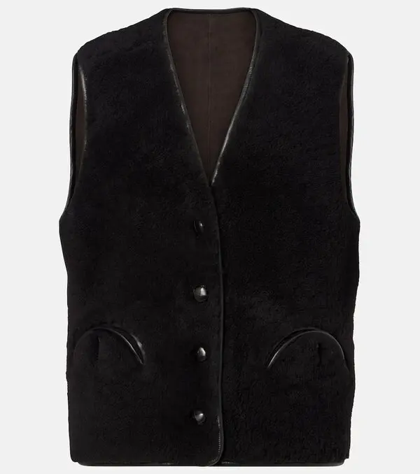 BLAZÉ MILANO Gliss Shearling Vest - Brown