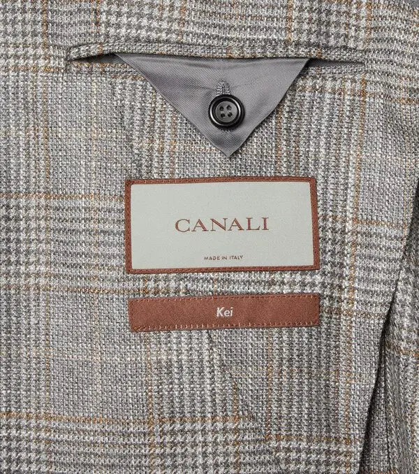 Canali Checked Wool, Silk, And Cashmere Blazer