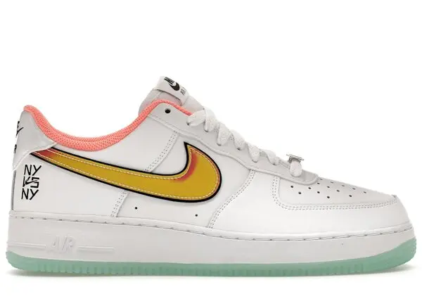 Nike Air Force 1 Low Ny Vs. Ny - White/crimson Pulse/green Glow