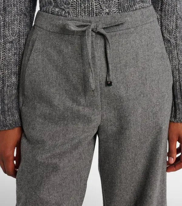 Max Mara Floria Virgin Wool Wide-leg Pants In Urban - Grey