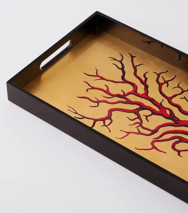 LES-OTTOMANS Lacquered Wooden Decorative Tray