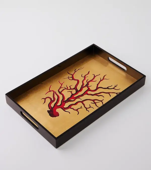 LES-OTTOMANS Lacquered Wooden Decorative Tray