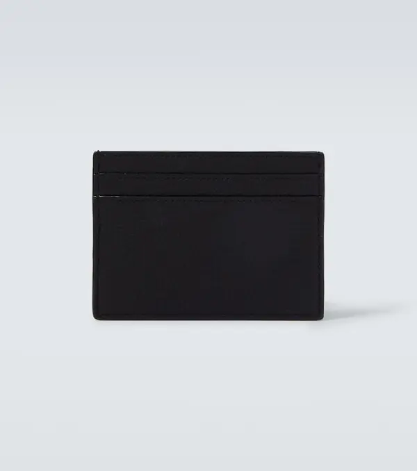 Saint Laurent Tiny Cassandre Leather Card Holder - Black