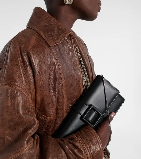 Manolo Blahnik Maygot Suede Clutch
