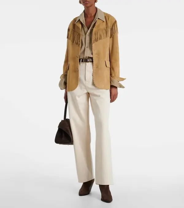 Ralph Lauren Ryland Fringed Suede Jacket