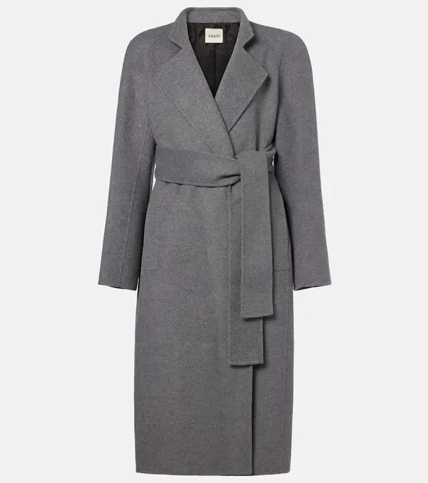 Khaite Deena Wool Wrap Coat - Grey
