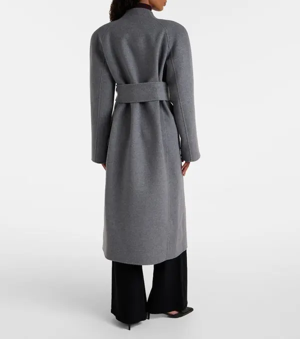 Khaite Deena Wool Wrap Coat - Grey